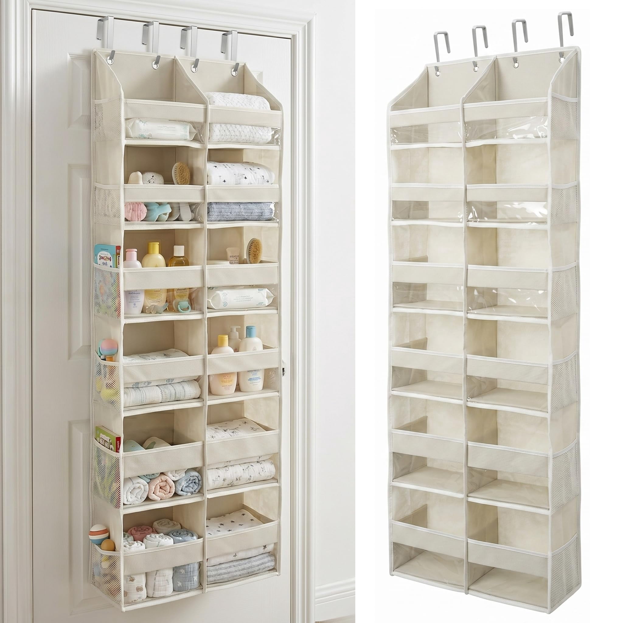 Upgraded 6 Tiers Over The Door Organizer Hanging - 100d Extra Thick ...