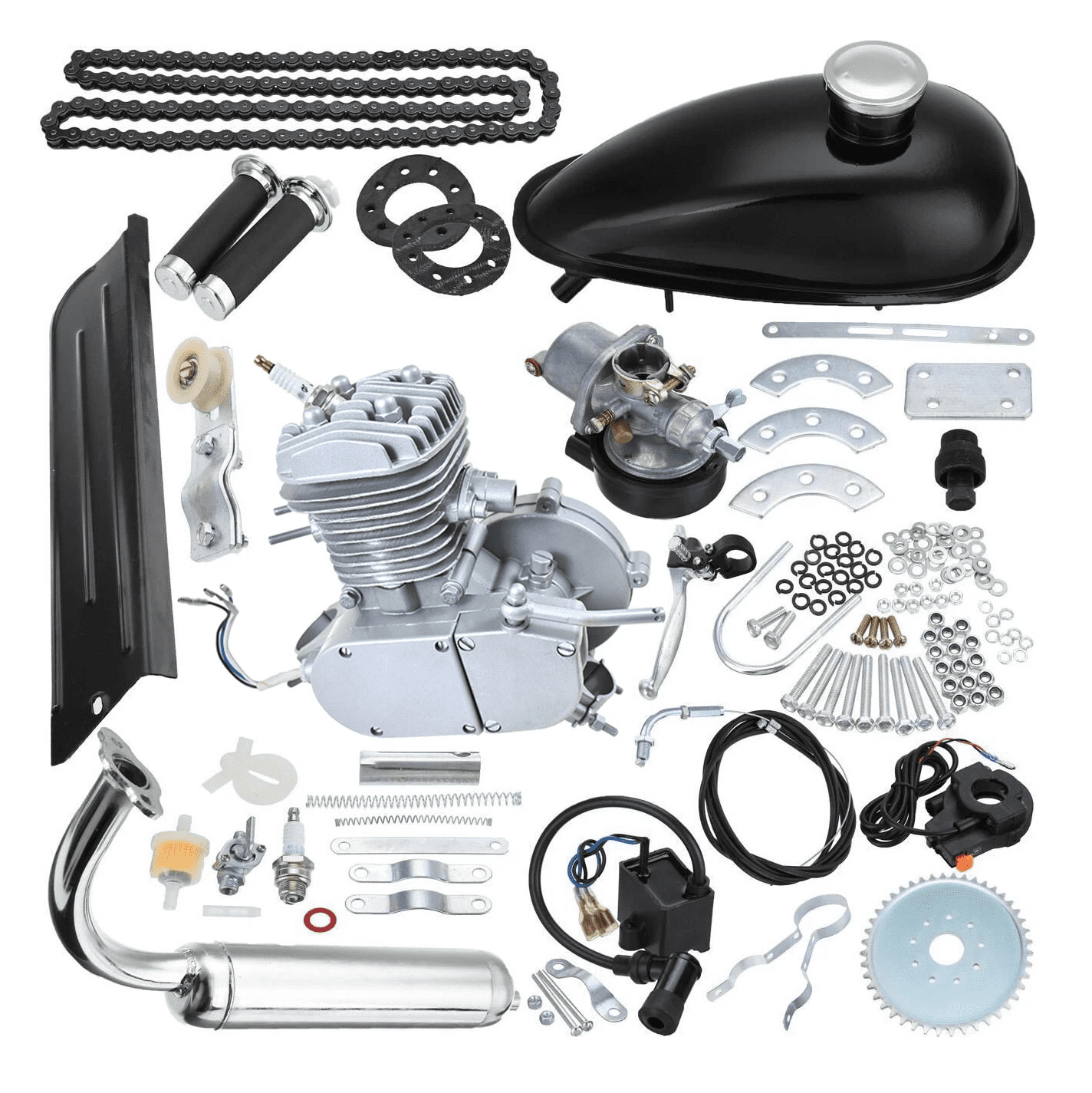 Upgraded 80cc Bicycle Engine Kit,2-Stroke Motorized Bike Motor Kit ...