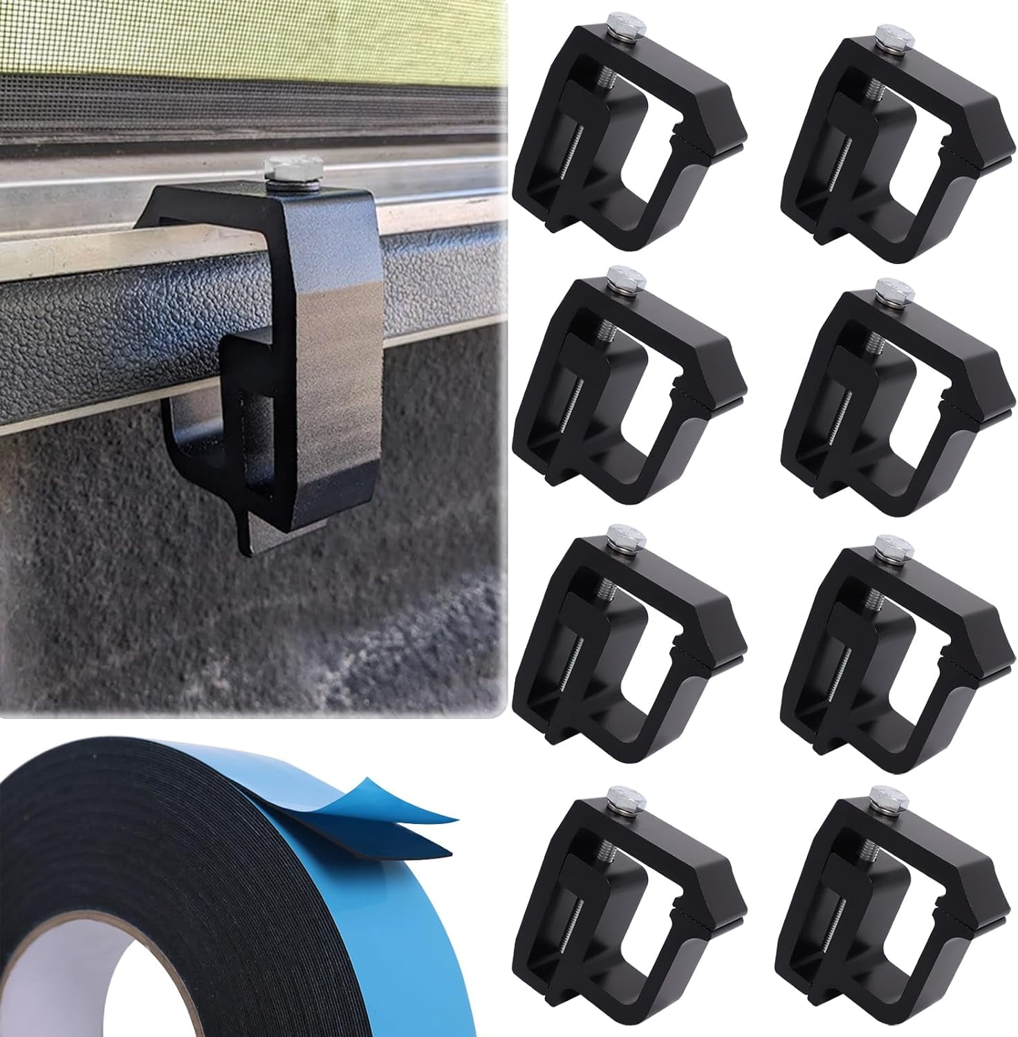 Upgraded 8PC Truck Camper Shell Clamps & Anti-Vibration Foam Tape Kit ...