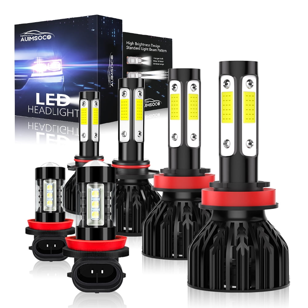 Upgraded 9005 H11 H11 Led Headlights Bulb,8000LM 500% Brighter, 6500K Cool White LED High Beam ...