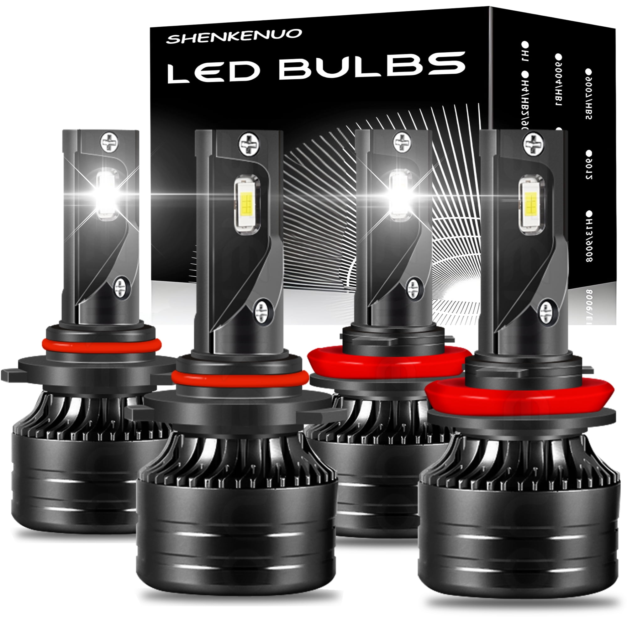 Upgraded 9005 H11 Led Headlights Bulb,30000LM 500% Brighter,6000K Cool ...