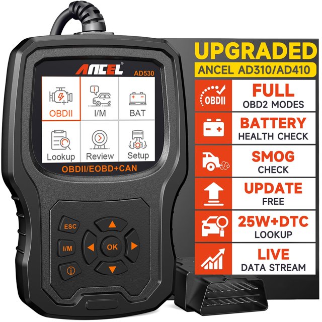 (Upgraded AD310) ANCEL AD530 OBD2 Scanner Diagnostic Tool with Battery ...