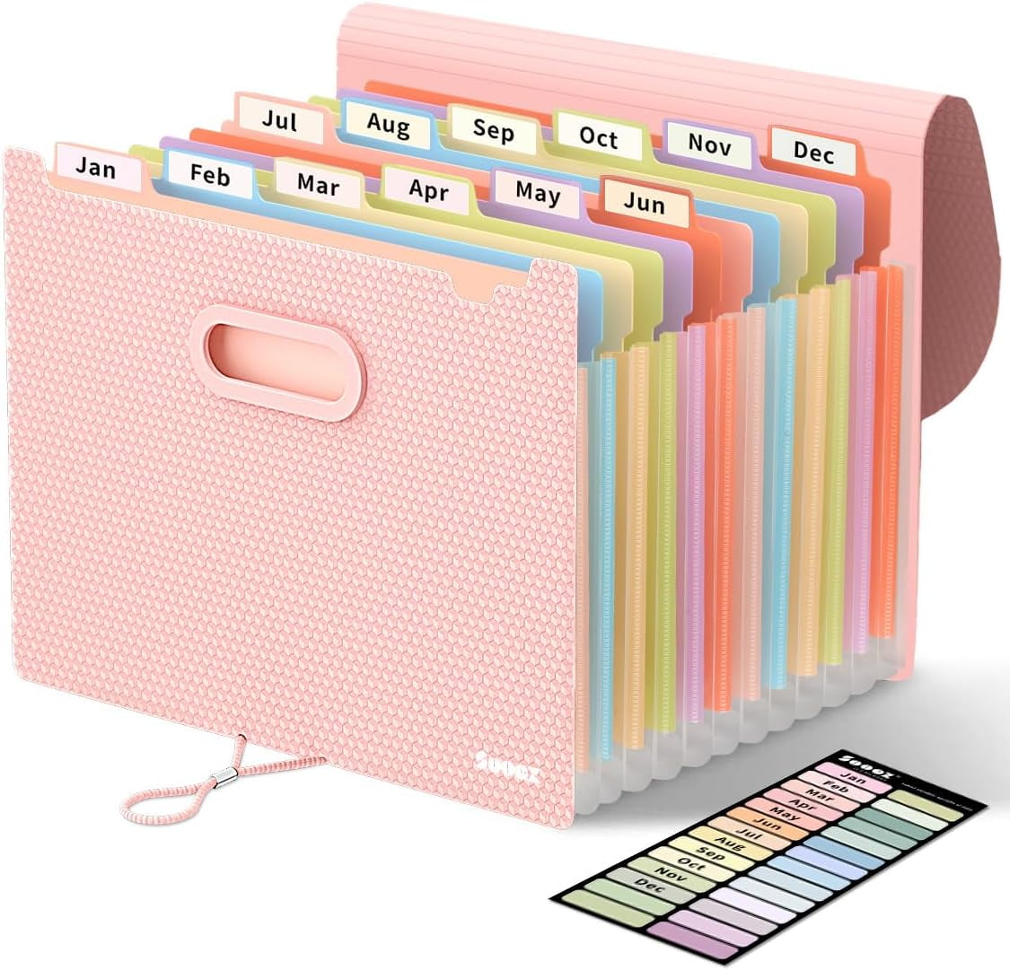 Upgraded Accordion File Organizer, Expanding File Folder with Deeper 12 ...