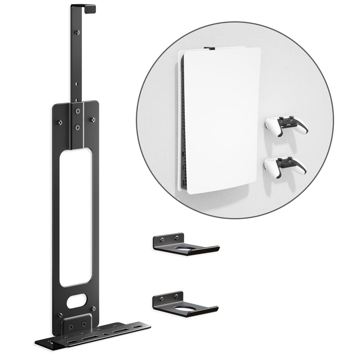 Upgraded Adjustable Console Holder Wall Mount for PS5: Black Gaming ...