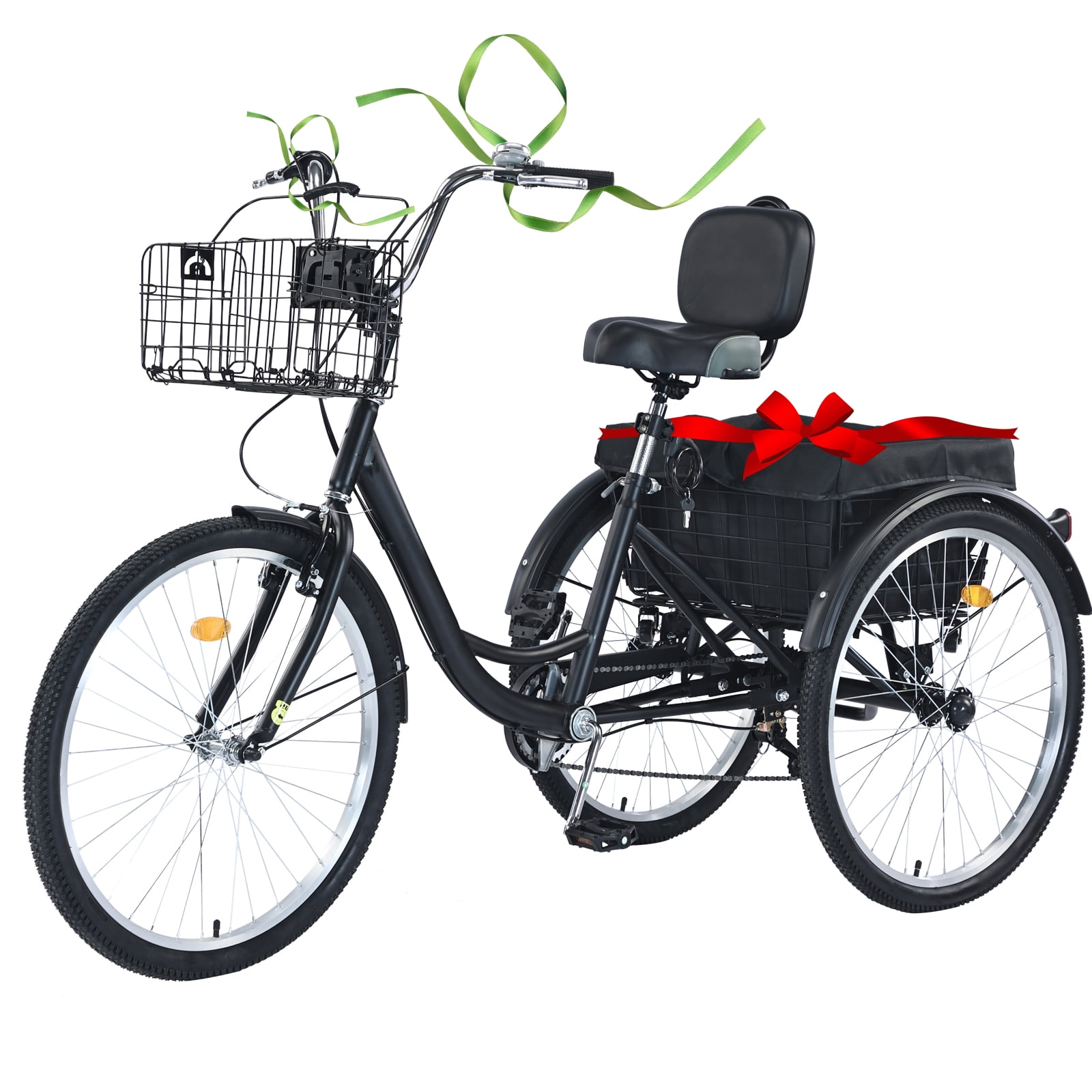 Upgraded Adult Tricycle, 7 Speed Tricycle for Adults with Front & Rear ...