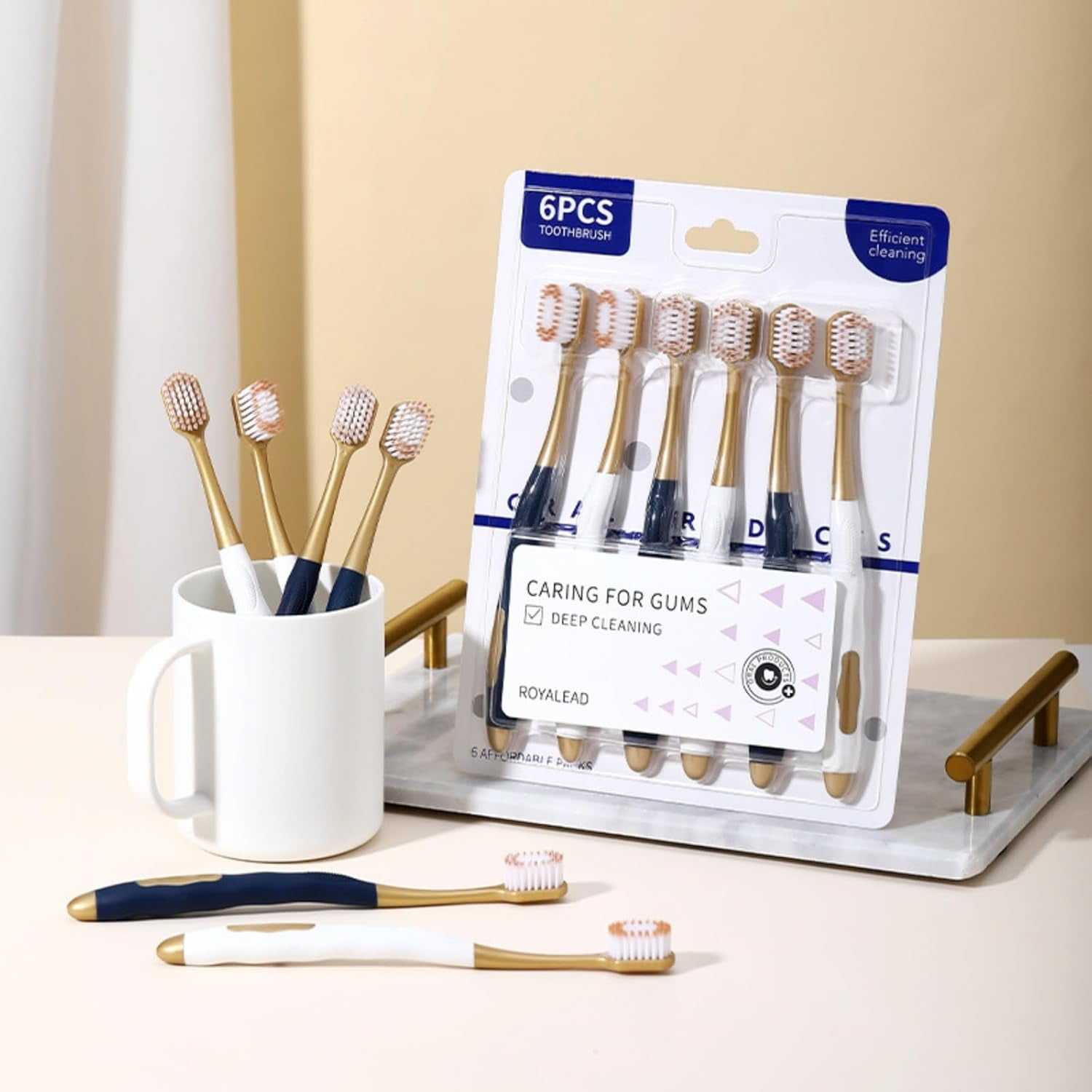 Upgraded Adult Wide Head Soft Toothbrush, Adult Manual Toothbrush Set ...