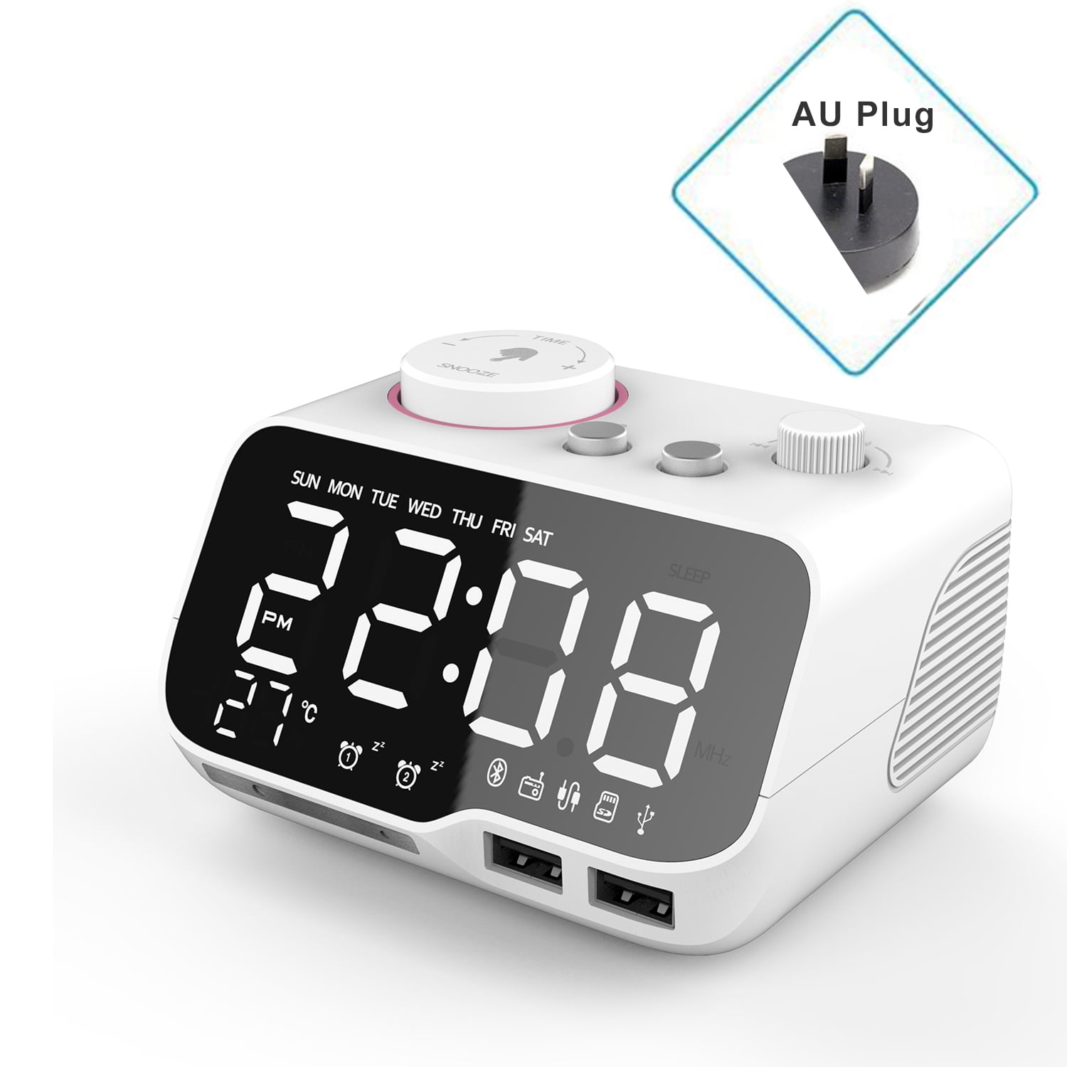 【Upgraded】Alarm Clock with USB Charger LED Digital Alarm Clock with FM ...