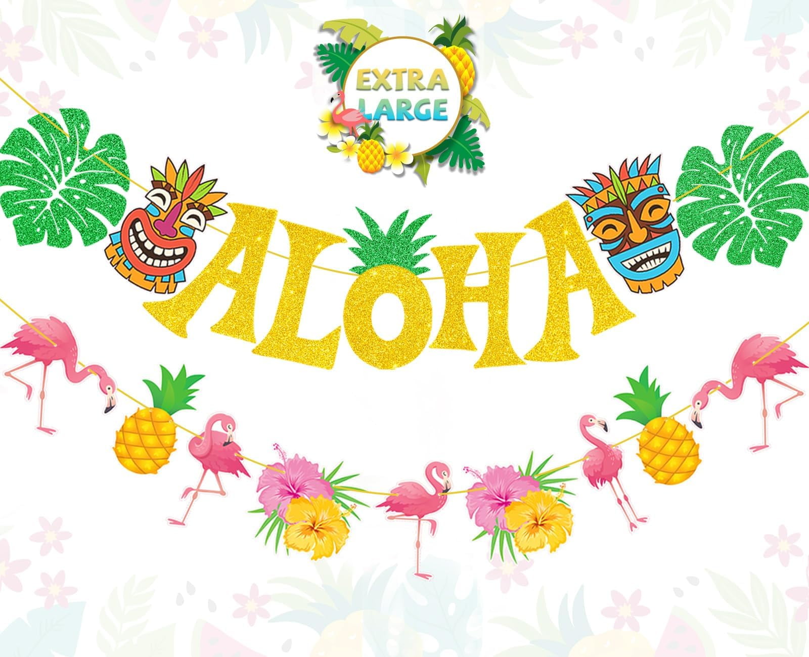 Upgraded, Aloha Banner Decorations, Luau Banner garland, for Summer ...