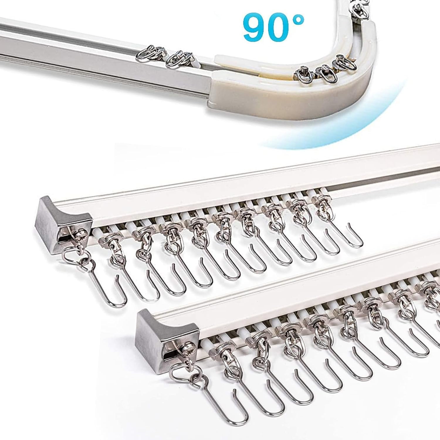 Upgraded Aluminum Curtain Track Ceiling or Wall mount Curtain Rail ...
