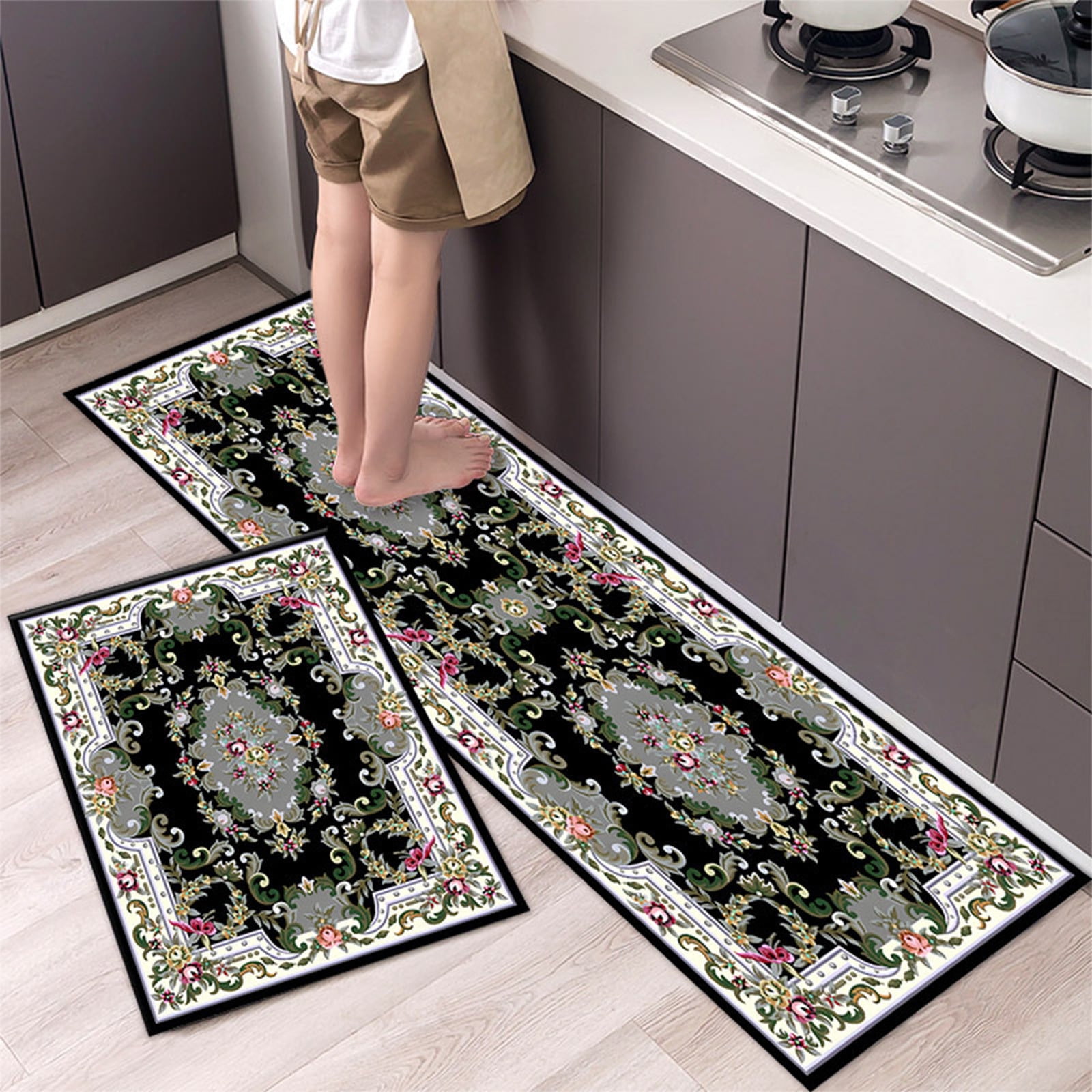 Upgraded Anti Fatigue Kitchen Mats, Cushioned Memory Foam Kitchen Rug ...