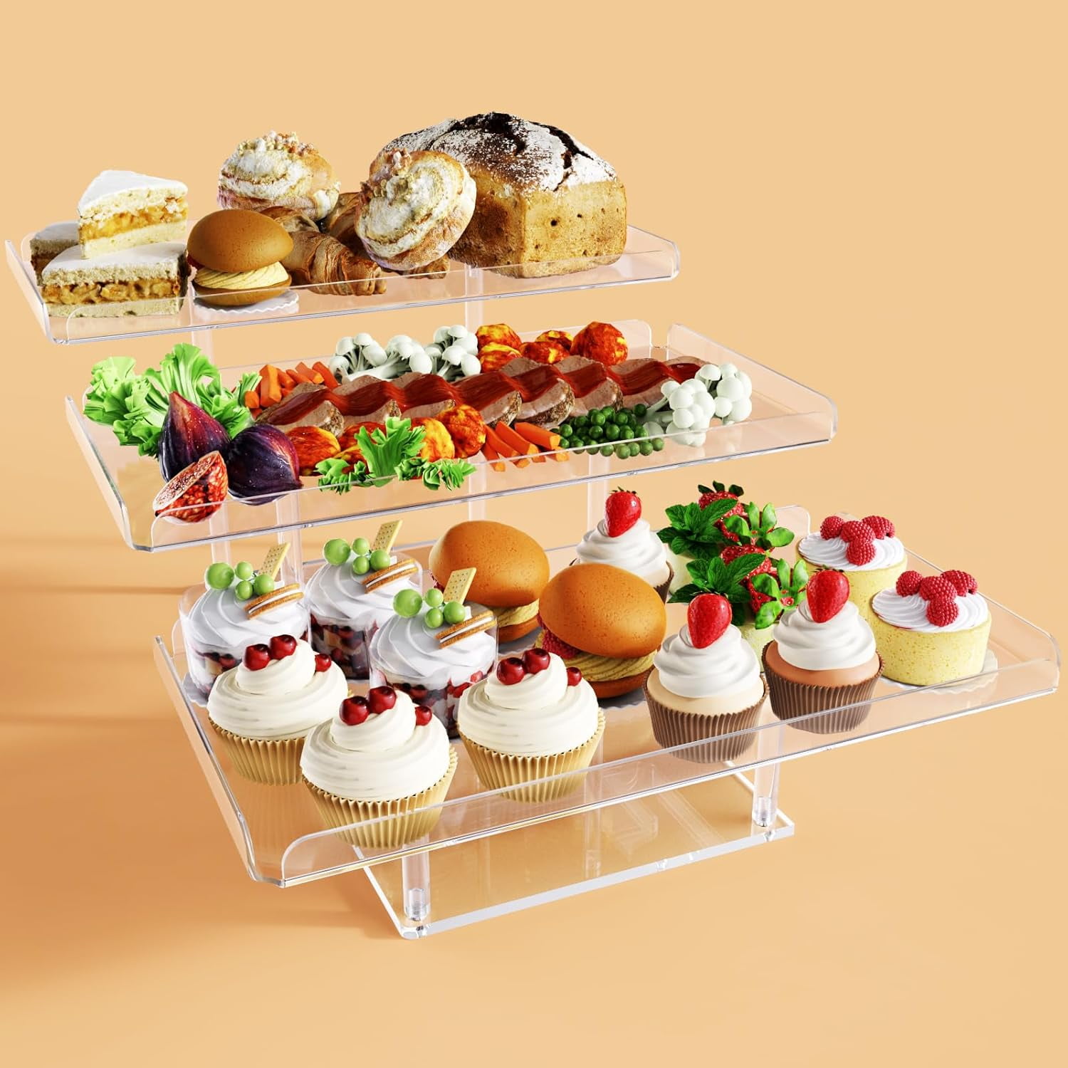 Upgraded! Bakzon Dessert Table Display Set, Acrylic Cupcake Buffet ...