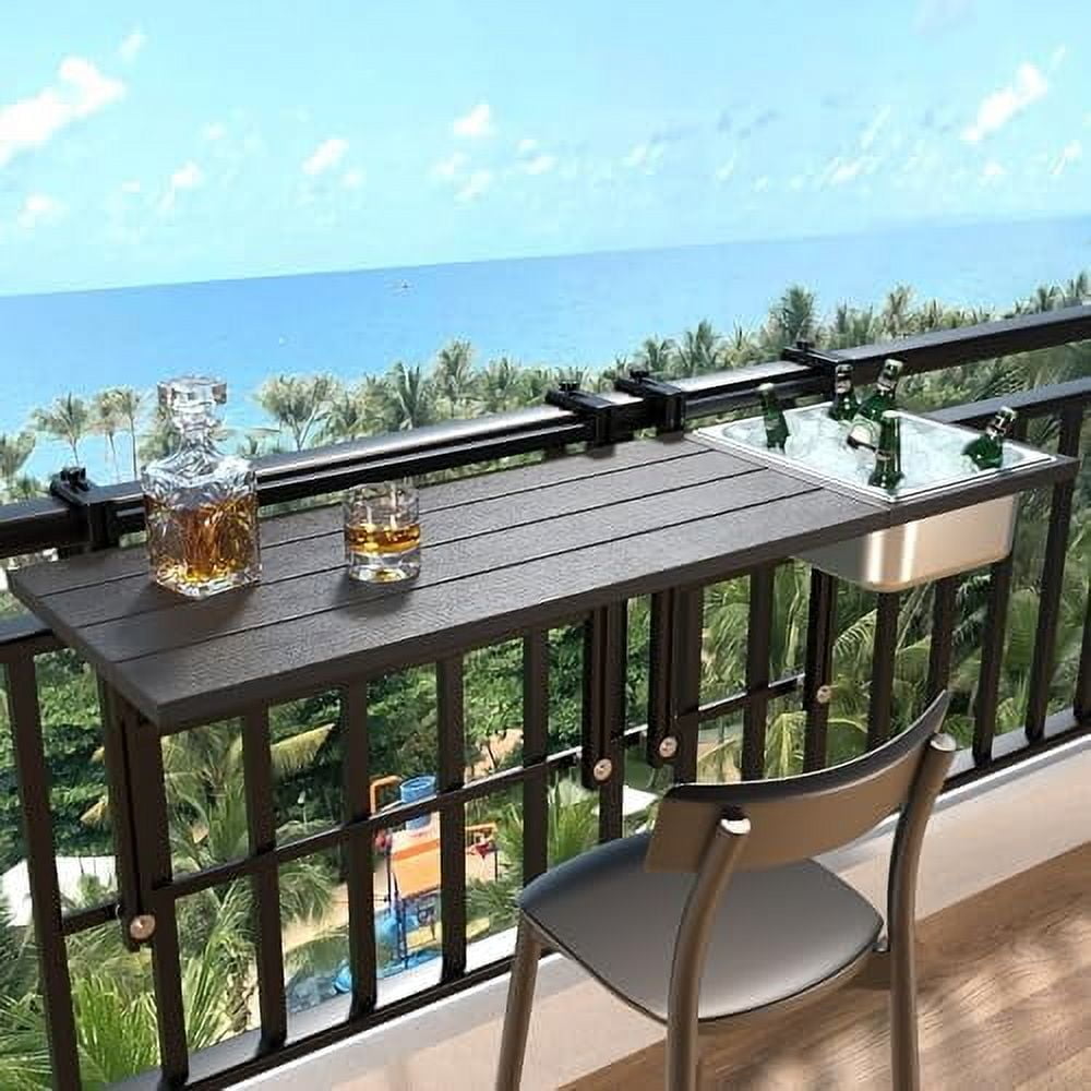 Upgraded Balcony Table Outdoor Patio Bar Table with Durable Composite ...