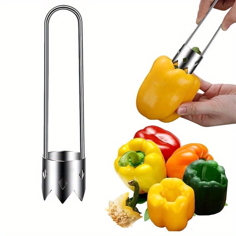 Upgraded Bell Pepper Corer & Seed Remover – Stainless Steel Fruit ...
