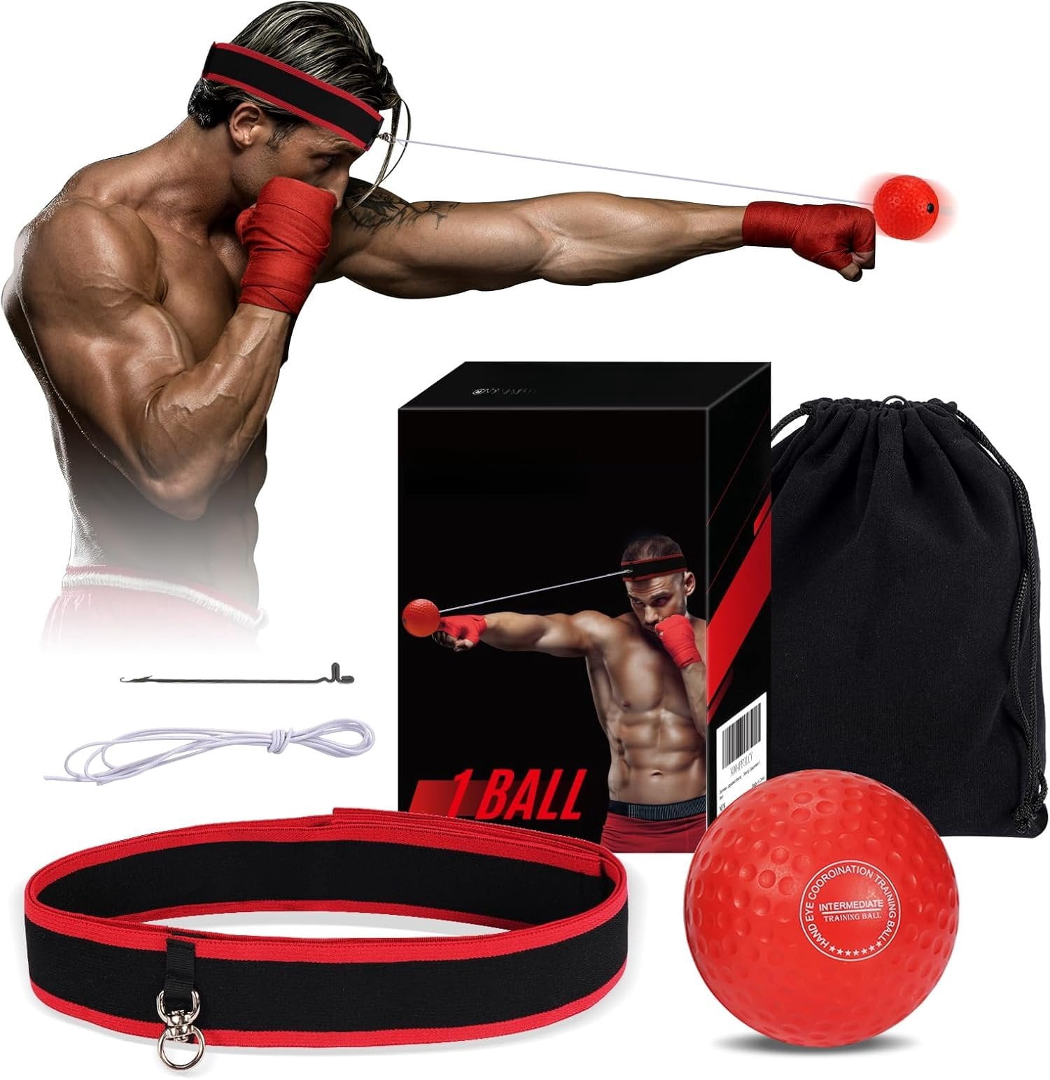 Upgraded Boxing Reflex Ball, Boxing Ball with Headband for Reaction ...