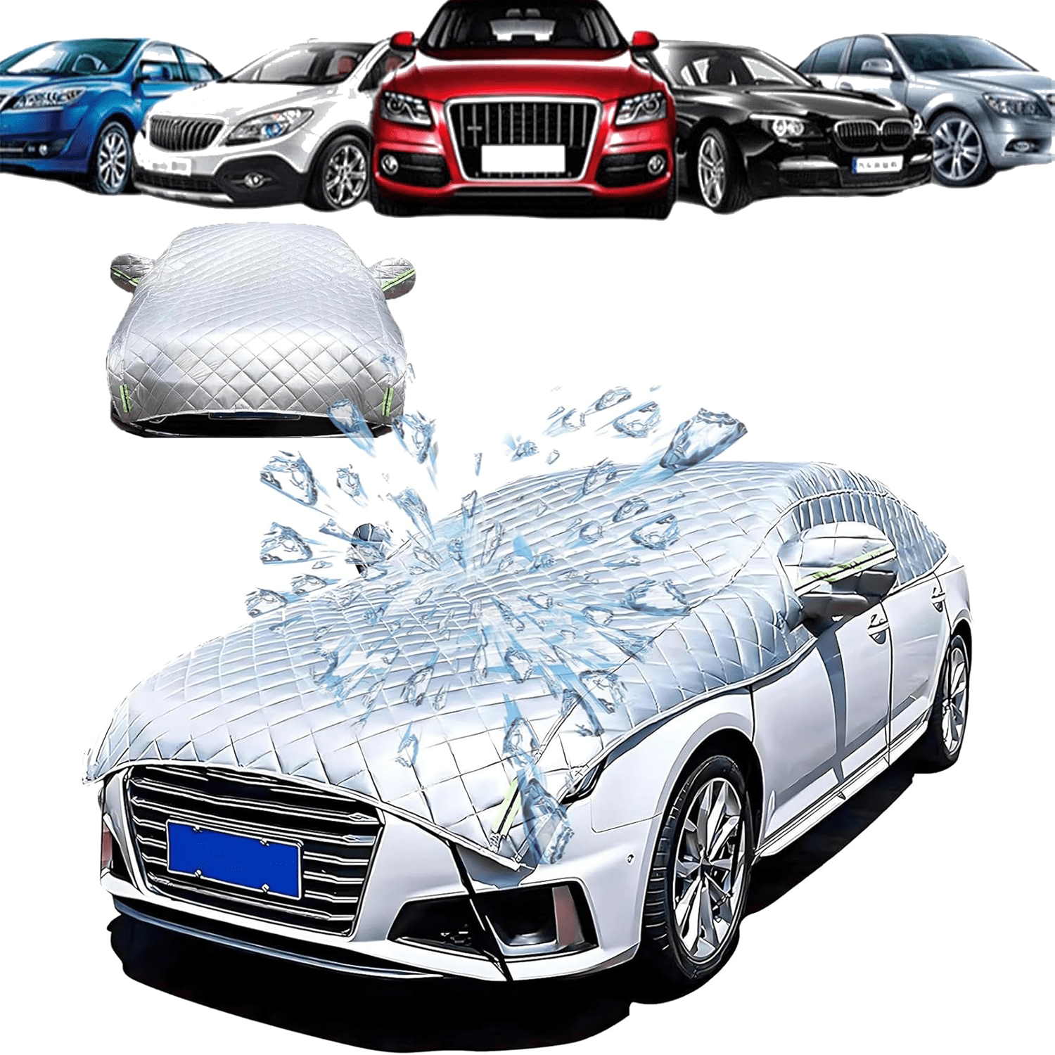 Upgraded Car Cover Hail Protection Padded, Hail Protector Car Cover ...