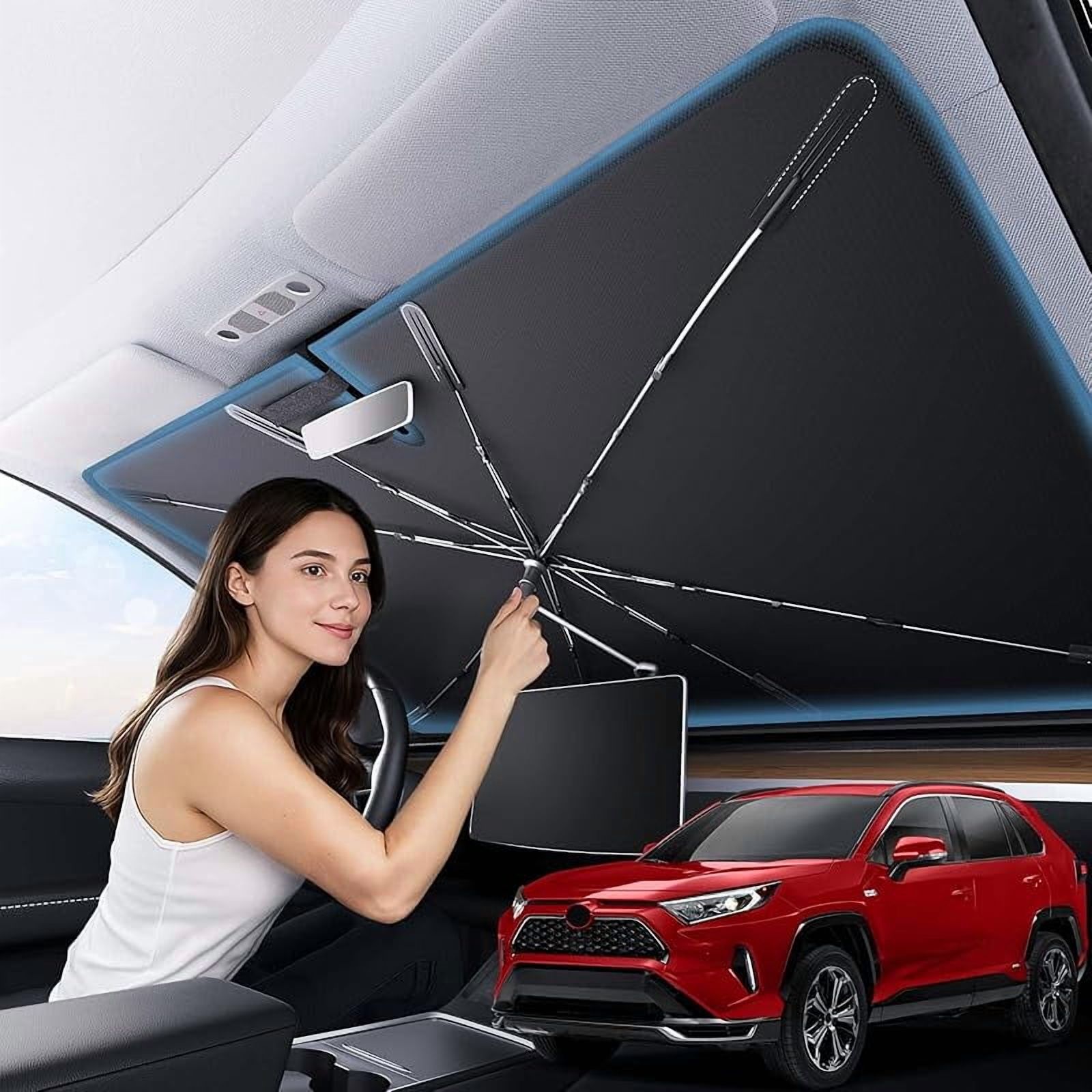 Upgraded Car Windshield Sun Shade [Cool Down by 75 ℉ ] with Heat ...