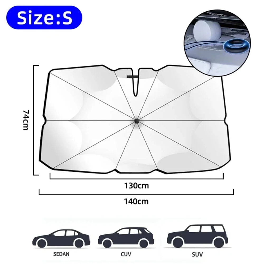Upgraded Car Windshield Sun Shade Umbrella Foldable Car Sunshade Front ...