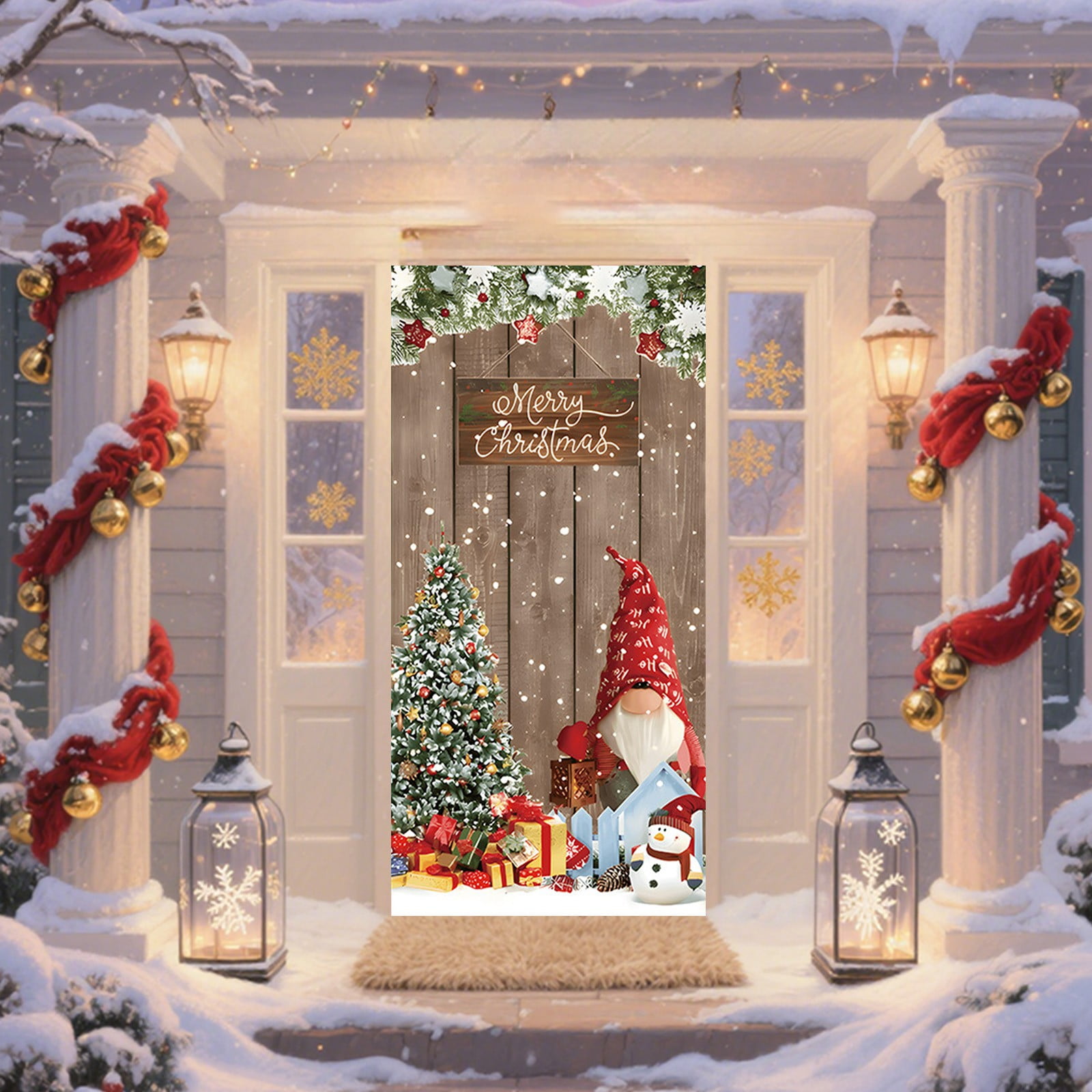 Upgraded Christmas Door Frame Party Holiday Decoration Door Stickers ...