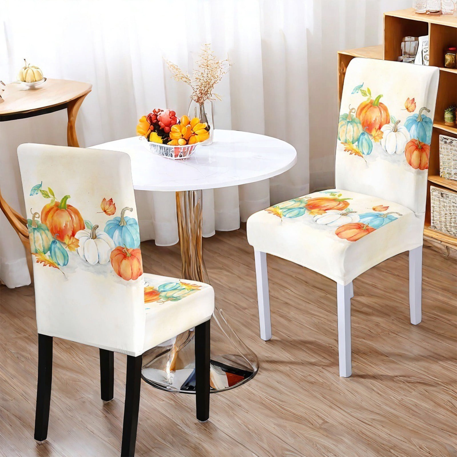Upgraded Christmas Fall Chair Covers,Pumpkin Maple Leaves Chair ...