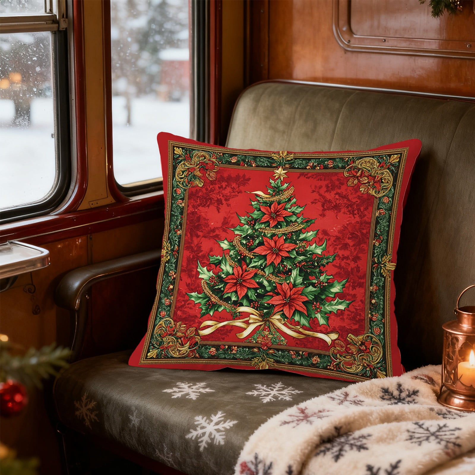 Upgraded Christmas Pillow Cover Holiday Decoration Sofa Decoration ...