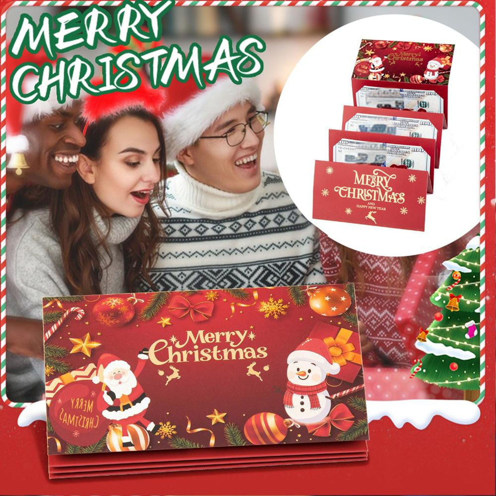 Upgraded Christmas Red Envelope 6 Cards Christmas Surprise Party Red ...