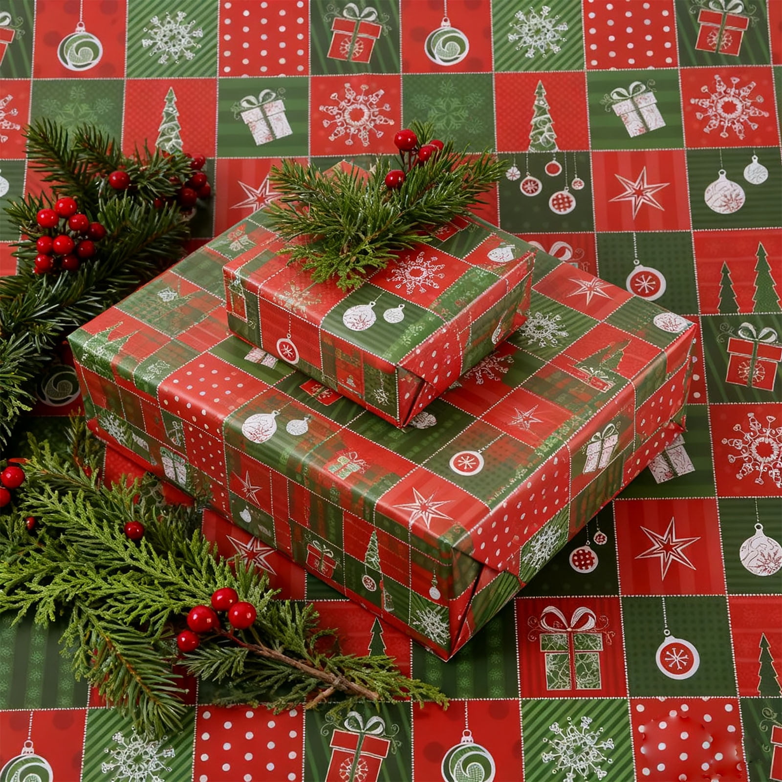 Upgraded Christmas Wrapping Paper Christmas Gift Box Wrapping Paper ...