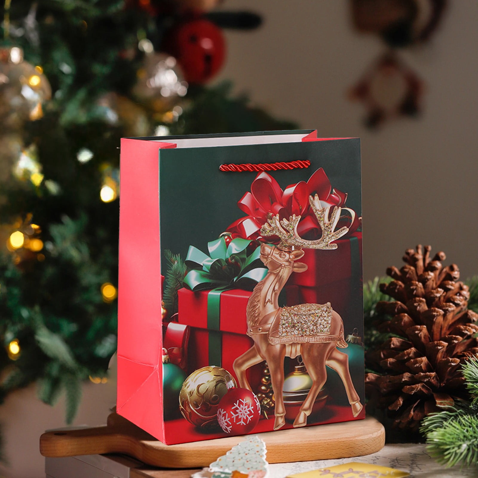 Upgraded Christmas red handbag paper shopping bag holiday gift gift ...