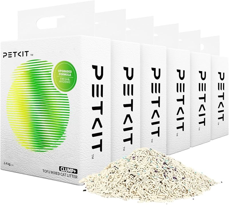 Upgraded Clump+ Tofu Mixed Cat Litter, Water Flushable,Ultra Absorbent ...