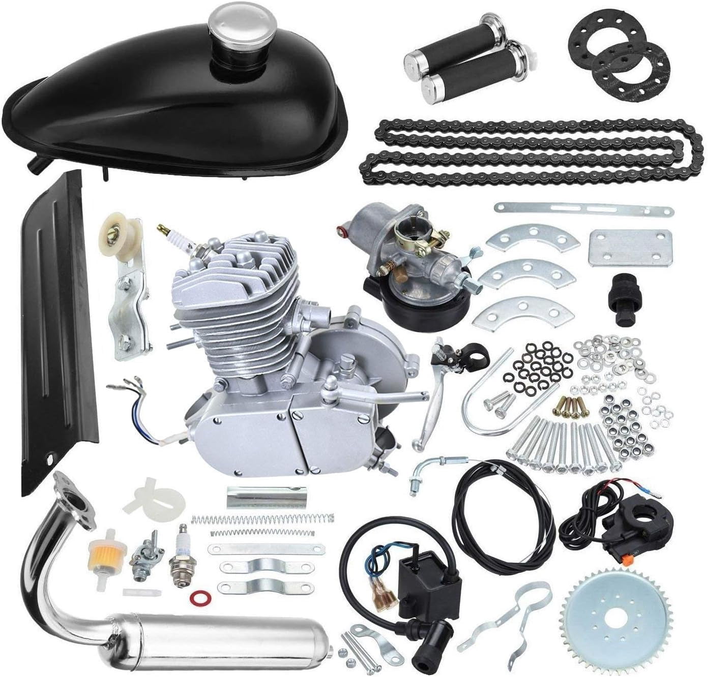 Upgraded Complete 2-Stroke 80cc Motorized Bike Bicycle Cycle Petrol Gas ...