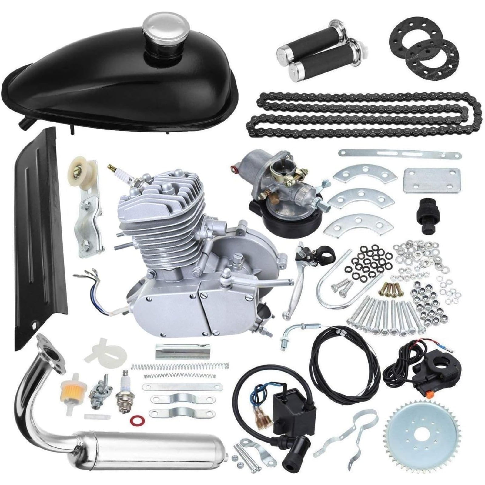 Upgraded Complete 2-Stroke 80cc Motorized Bike Bicycle Cycle Petrol Gas ...