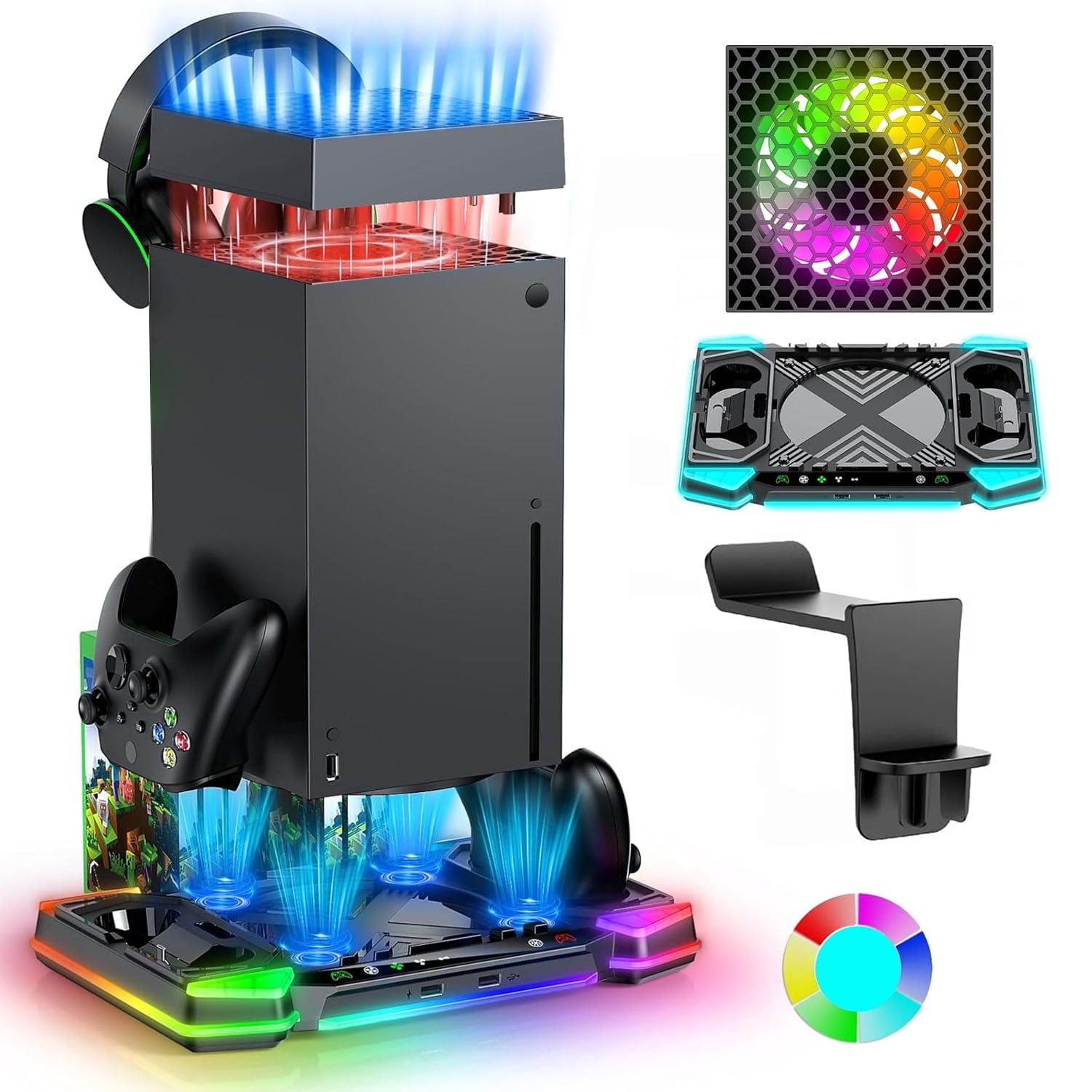 Upgraded Cooling Stand & Charging Station for Xbox Series X Console ...