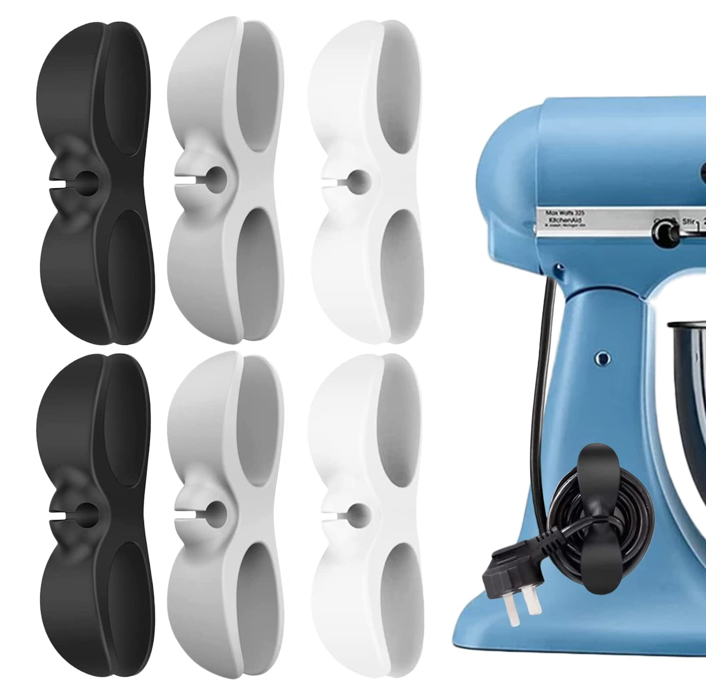 Upgraded Cord Organiser for Kitchen Appliance, Self-adhesive 6PCS Cable ...