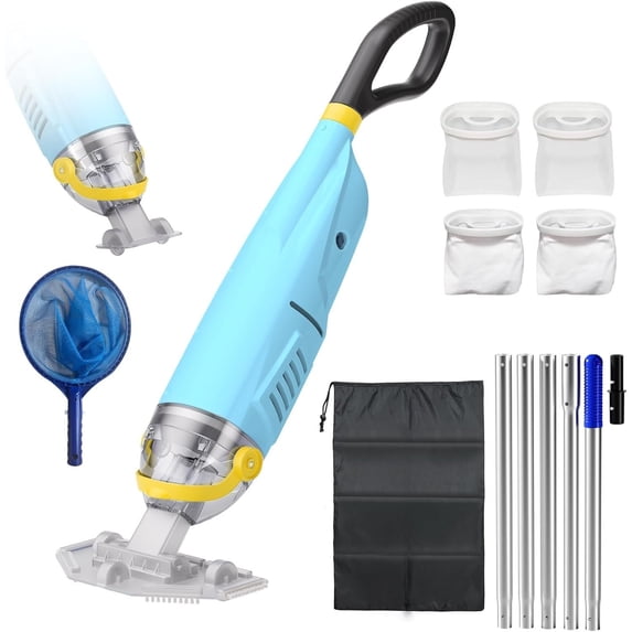 Upgraded Cordless Pool Vacuum with Telescopic Pole, 60 Min Suction ...
