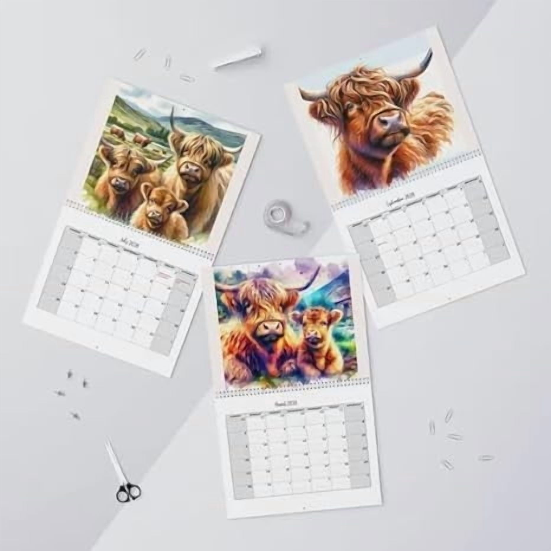 Upgraded Cow Calendar 2026 Wall Art Monthly Planner 12 Month Wall ...