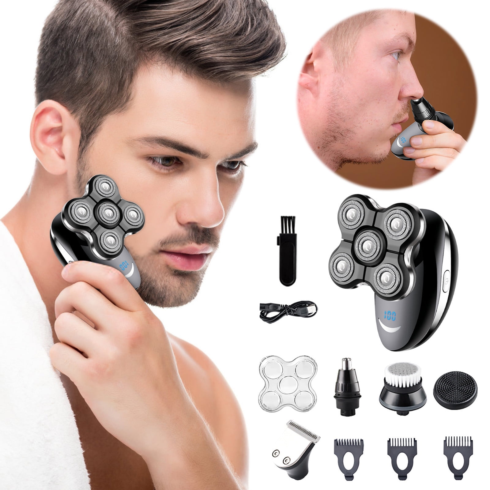 Upgraded Detachable Head Shaver for Bald Men, 7D Floating Electric ...