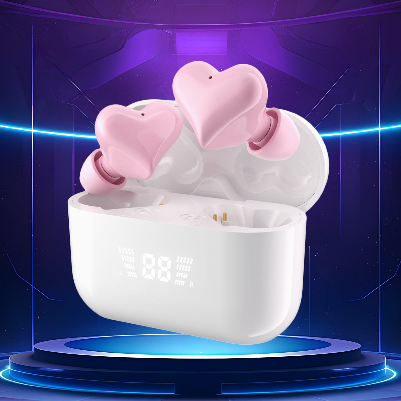Upgraded Digital Heart-shaped Bluetooth Headset, Bluetooth Headset ...