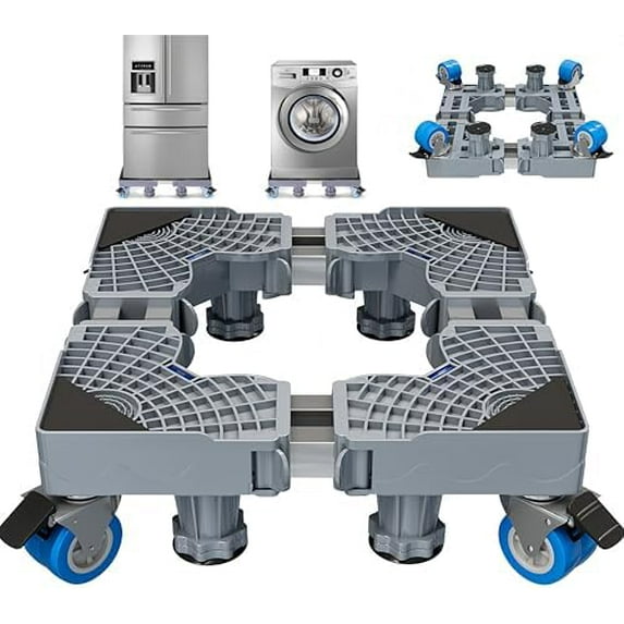 Upgraded Double Fixed Rods, Heavy-Duty Adjustable Washer Stand 18.1”-24 ...