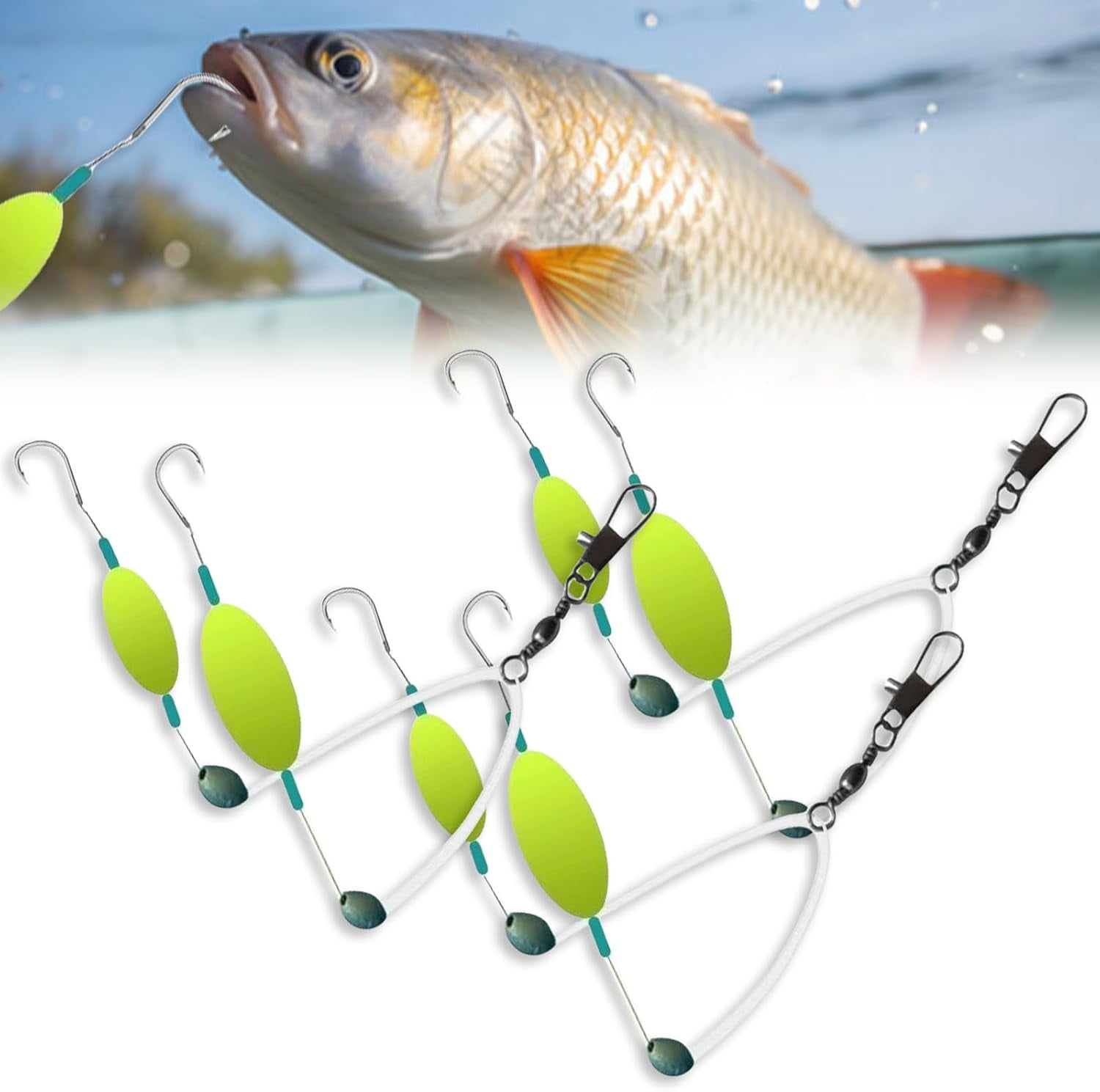 Upgraded Double Hook Reverse Bottom Rig, 2025 New Swimming Bait for ...