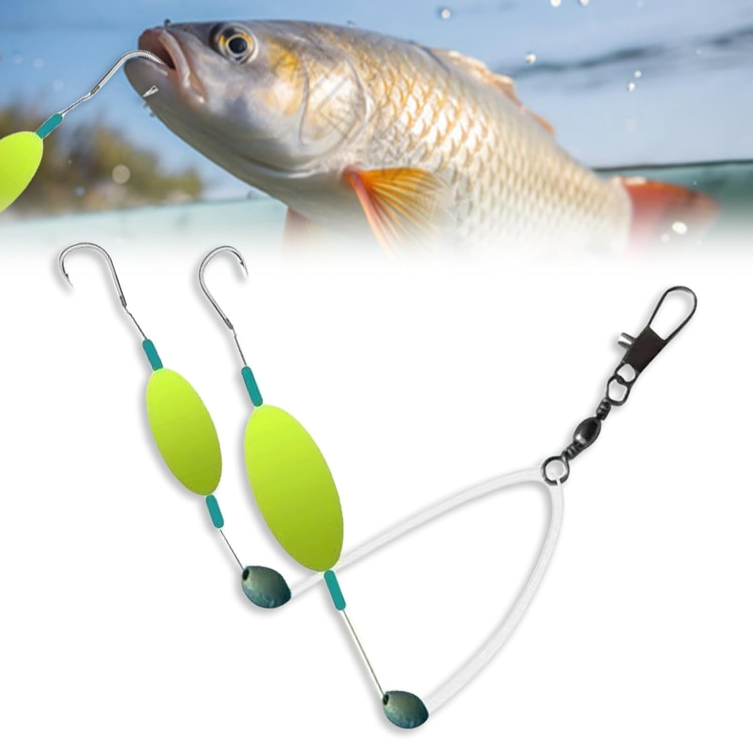 Upgraded Double Hook Reverse Bottom Rig, 2025 New Swimming Bait for ...