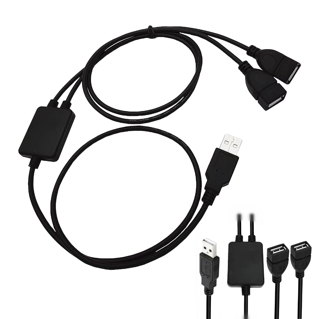 Upgraded Double Port USB2.0 Straight Cable Adapter for Charging & Data ...