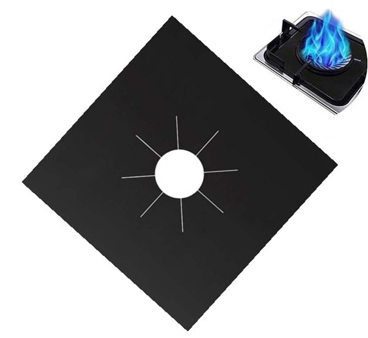 Upgraded Double-Thickness Gas Stove Protector,Black 0.2MM Stove Burner ...