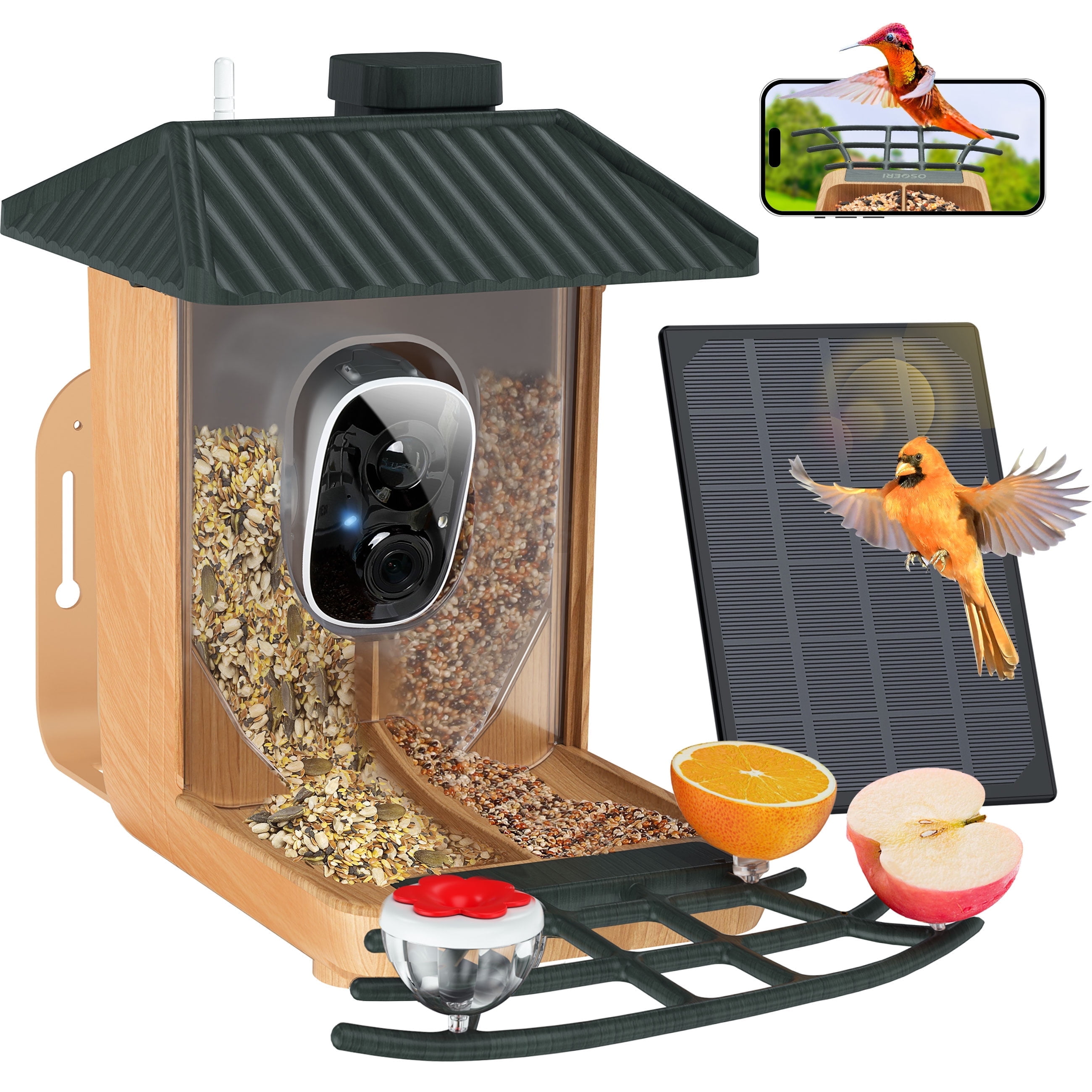 Upgraded Dual Granary Smart Bird Feeder with Camera, EVMORE 1080P HD ...