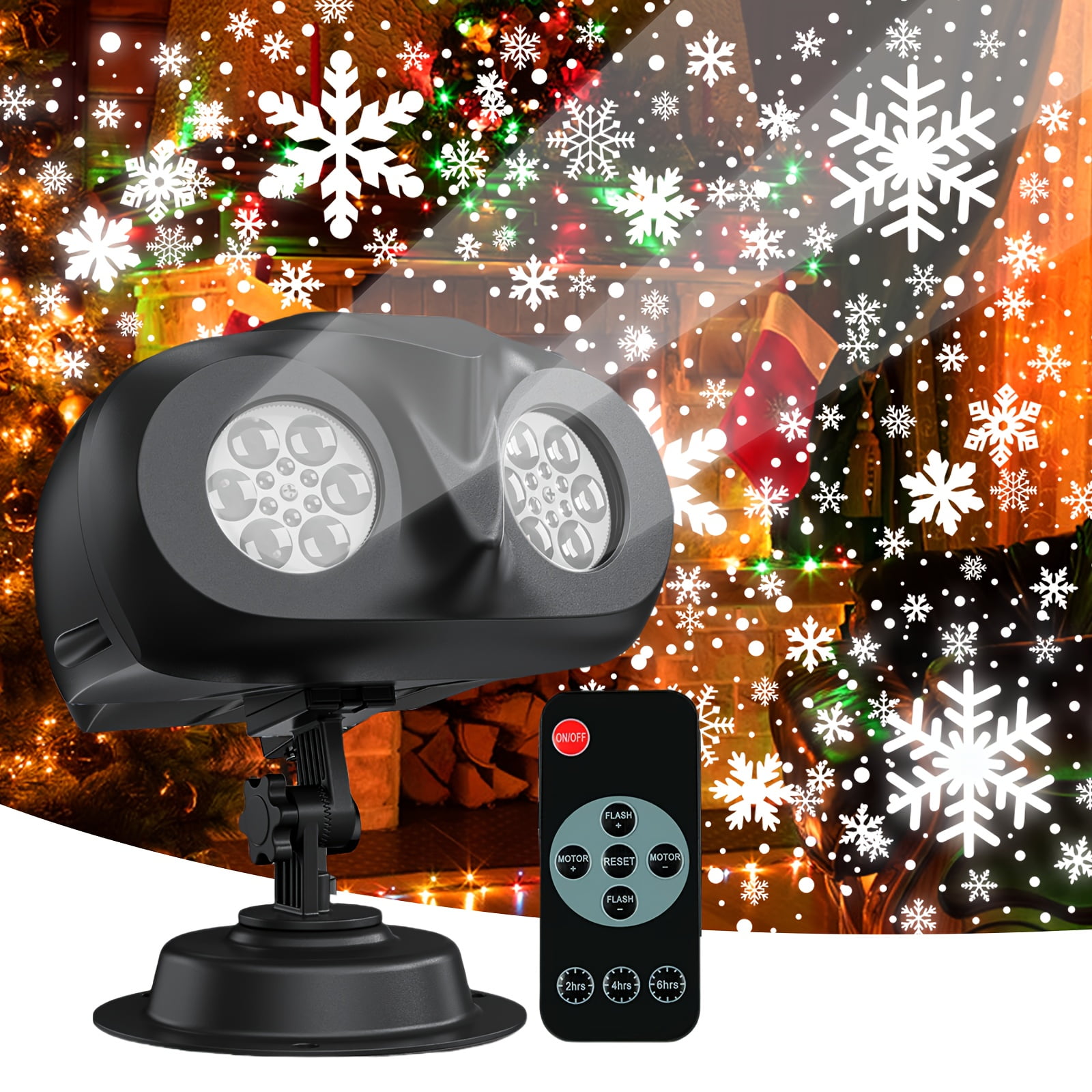 Upgraded Dual-Head Outdoor Snowflake Projector Light - 180° Rotation ...