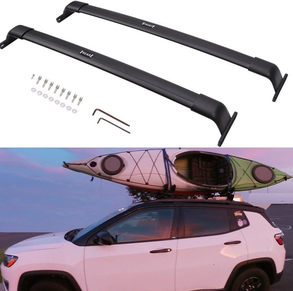 SAREMAS 220 lb Aluminum & ABS Cargo Side Rails for Jeep Compass 2017 ...