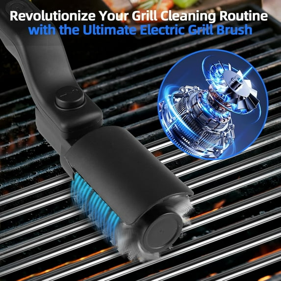 Upgraded Electric Grill Brush, Cordless Rechargeable Grill Cleaning ...