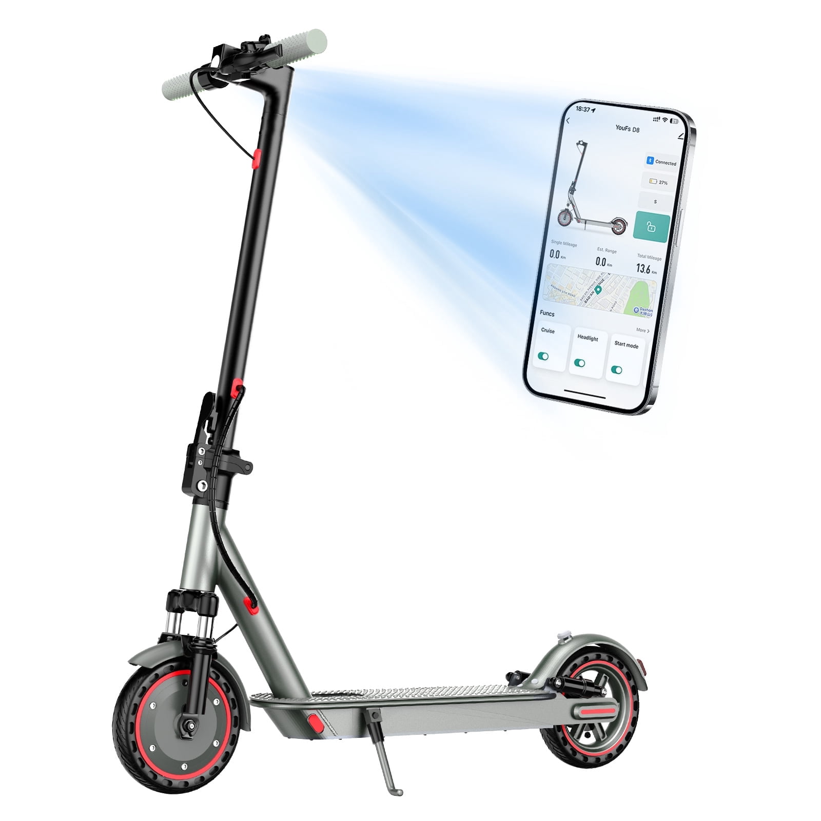 Upgraded Electric Scooter,Max 21 Miles Ranges,Top Speed 19 MPH,350W ...