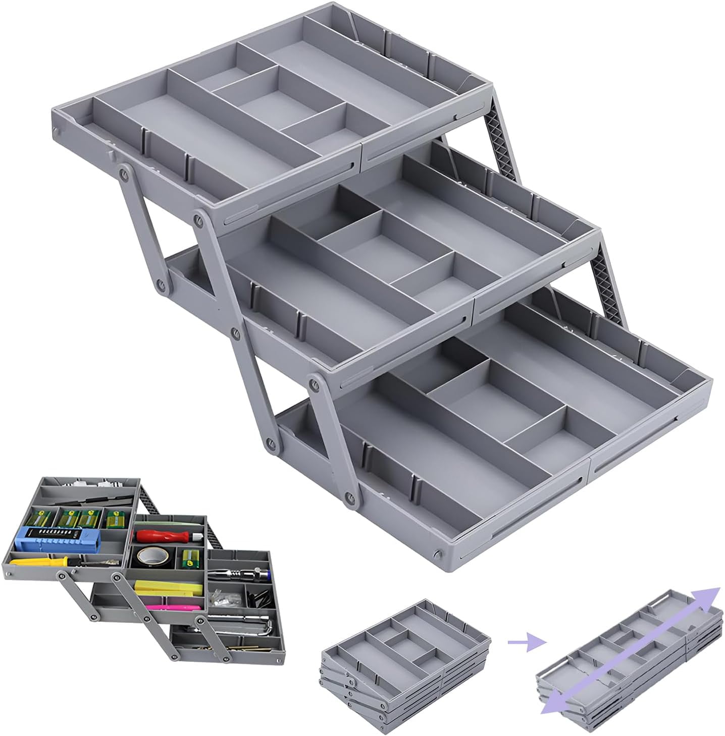 Upgraded Expandable Drawer Organizer Smart Multi Level Smart Drawers ...