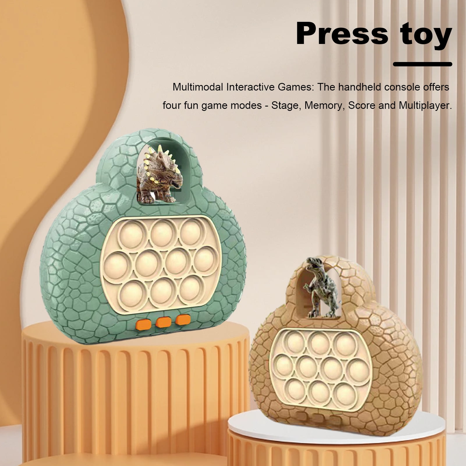 Upgraded Fast Push Game Press Fidget Toy Dinosaur Decor Bubble Stress ...