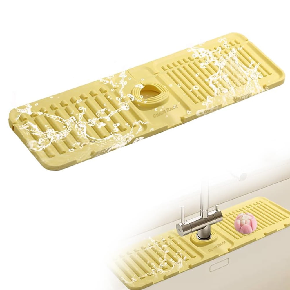 Upgraded Faucet Mat, Silicone Splash Guard with Drip Catcher Tray ...