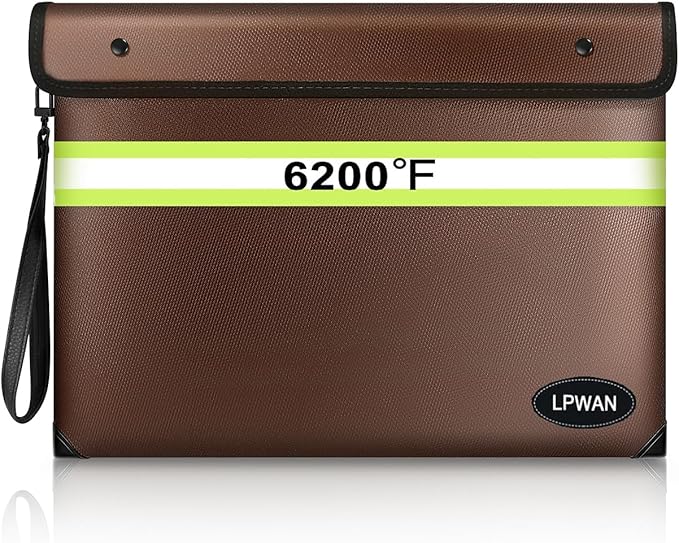 Upgraded Fireproof Document Bag Waterproof Fireproof Bag with Zipper,9 ...